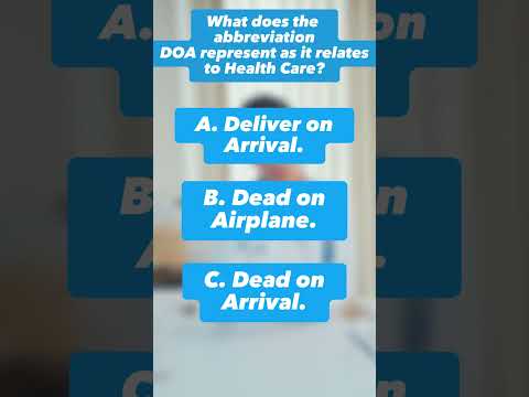 What does the abbreviation DOA represent as it relates to Health Care?