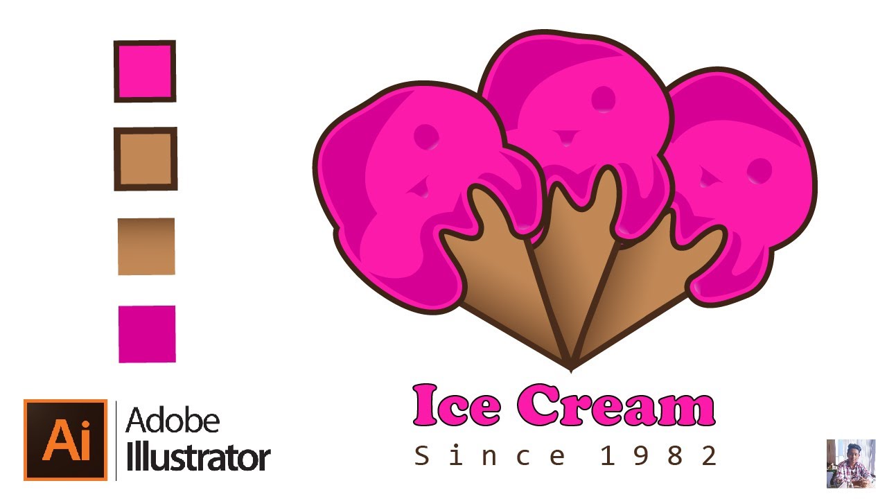 Ice Cream Vector Illustration Tutorial - Adobe Illustrator CC