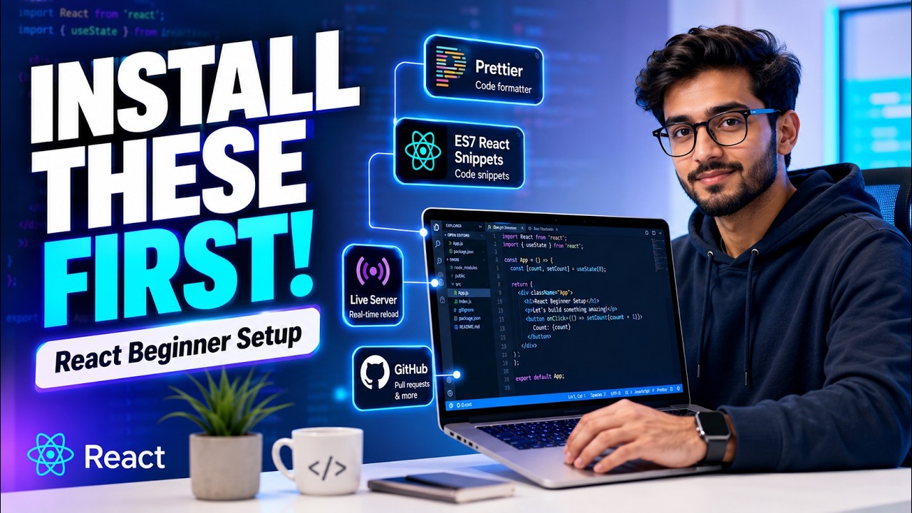 Install These VS Code Extensions FIRST! React Beginner Setup (2026) | Must Have Tools