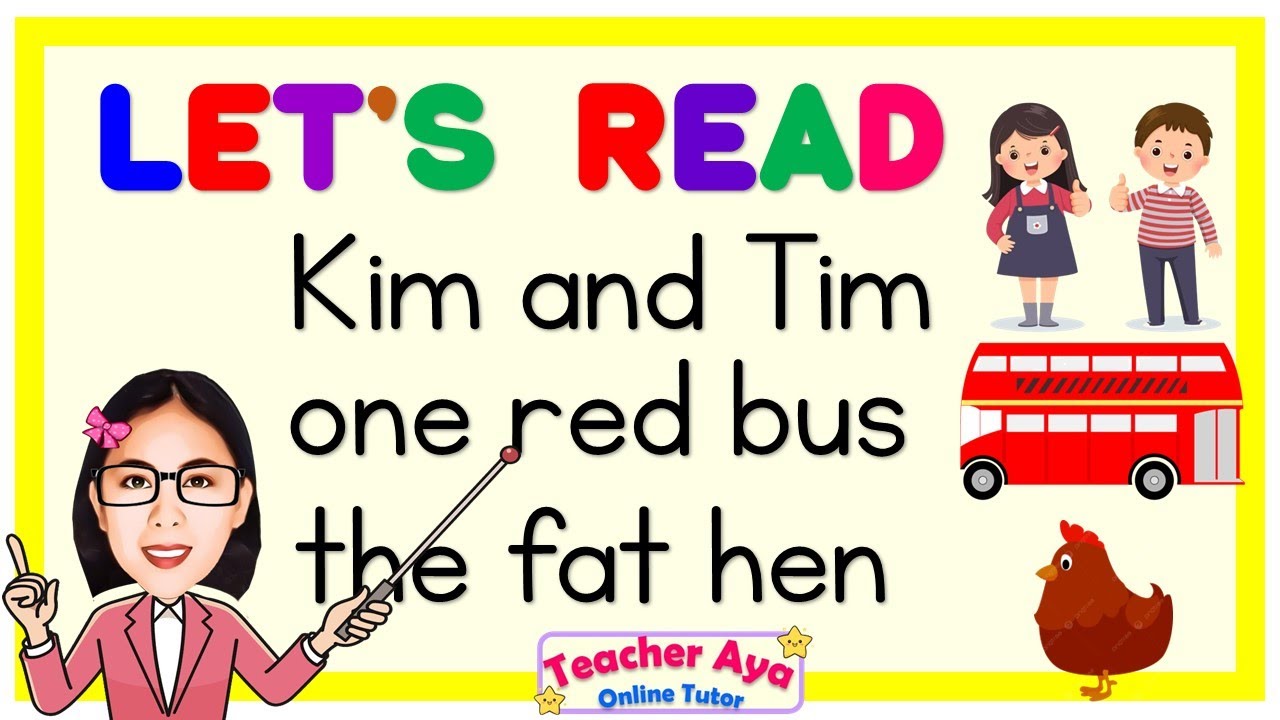 CVC PHRASES | LET'S READ | Reading Lesson for Kids | Practice Reading | Teacher Aya Online Tutor