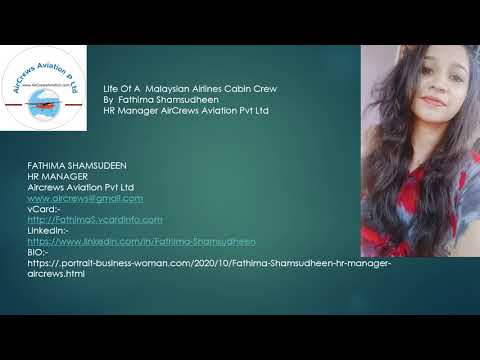 Malaysian Airlines Cabin Crew Fathima Shamsudheen HR Manager AirCrews Aviation Pvt Ltd