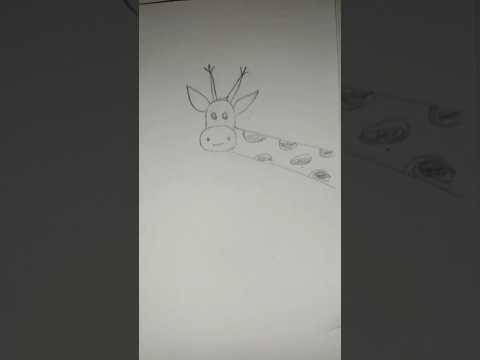 🙂Draw by Animal face/Cartoon Face 🦒giraffe drawing by very Easy#art #short #drawing #ytshort