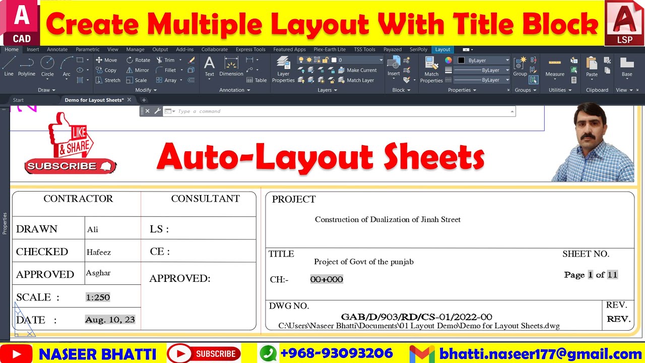 Create Multiple Layouts with title blocks | Auto Layout Sheets | Creating Multiple Layouts | Layouts