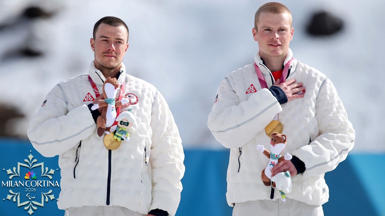 Jake Adicoff receives gold after sweeping men's visually impaired XC events in Italy | NBC Sports