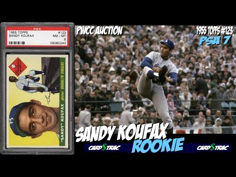 1955 Sandy Koufax Topps #123 rookie card graded PSA 7. PWCC Auctions - Koufax rookie card