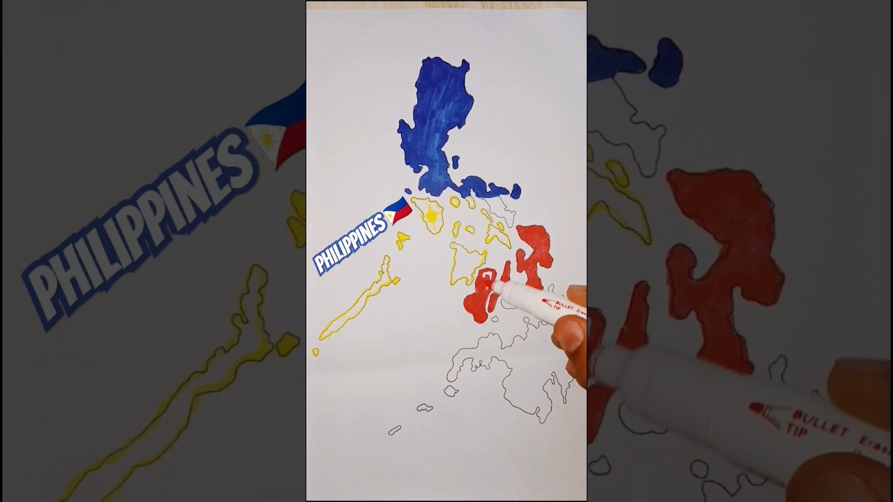 Philippines flag map drawing #flagdrawing #drawingshorts #philippines #shortsfeed