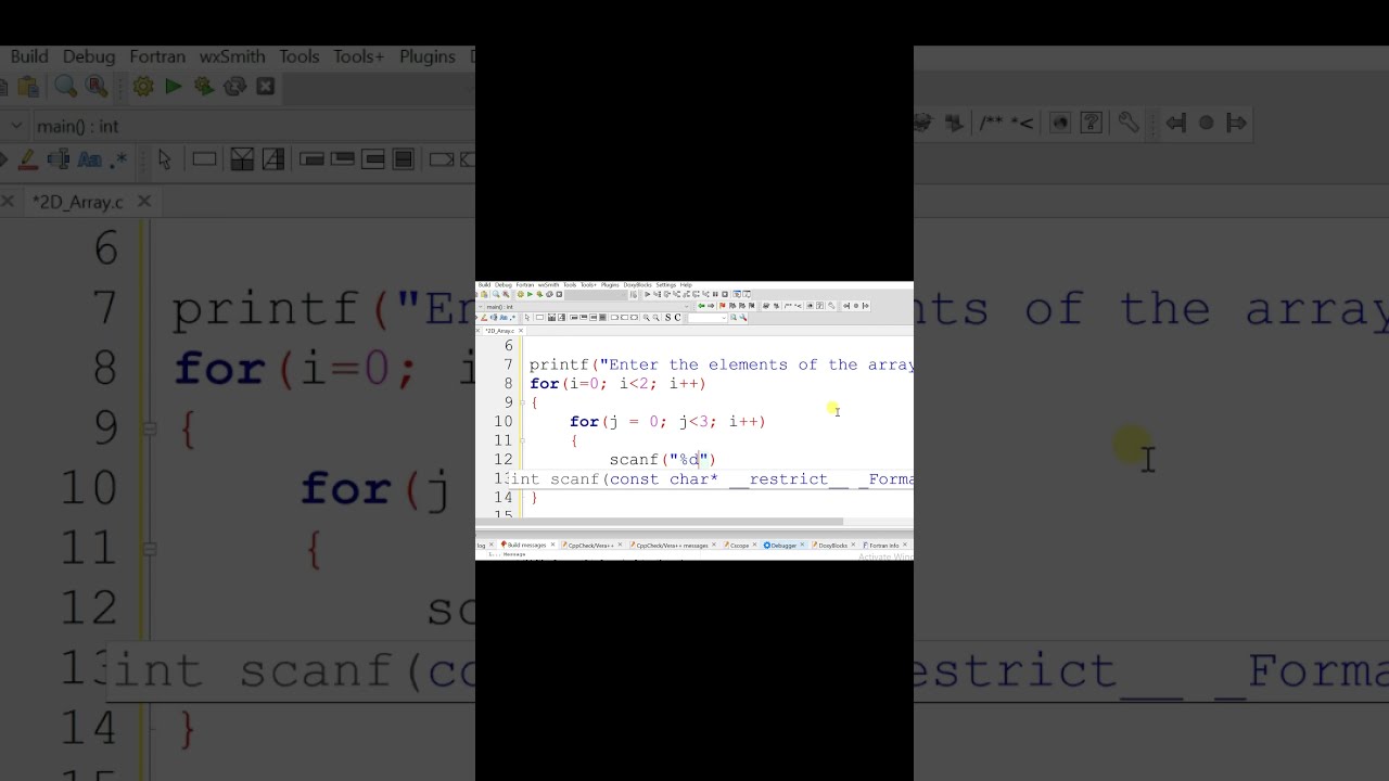 C Programming bangla tutorials | Find Sum of 2D Array Elements #coding#shorts#array