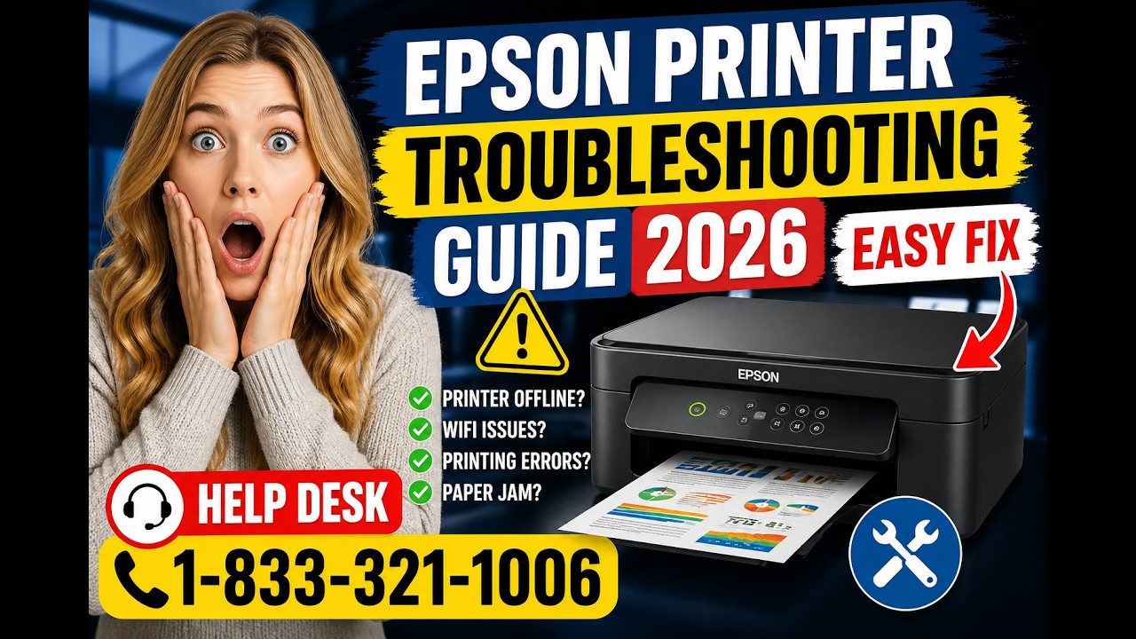 Call 1-833-321-1006 for Epson Printer Troubleshooting Guide 2026 | Easy Fix Tutorials