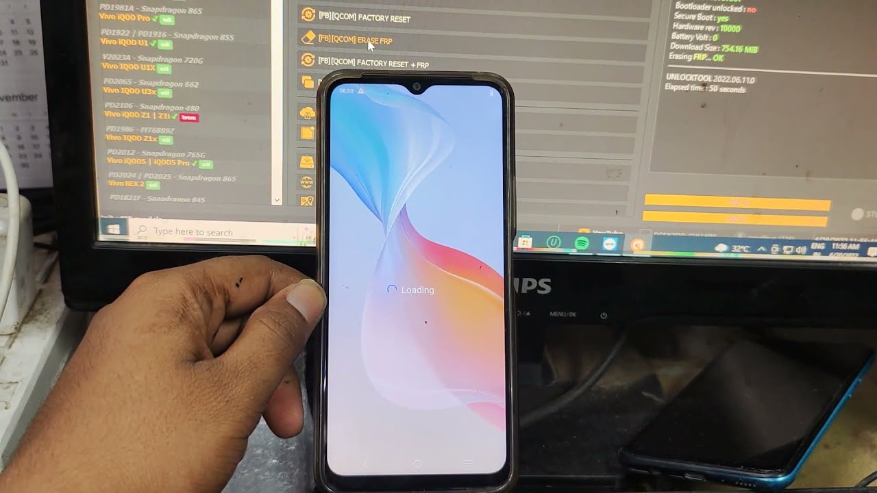 Vivo Y21e ( PD2158F ) Erase FRP And Factory Reset With UnlockTool 1 Click ✅