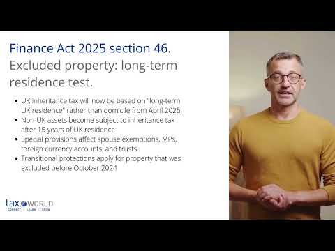 Finance Act 2025 section 46. Excluded property: long-term residence test.