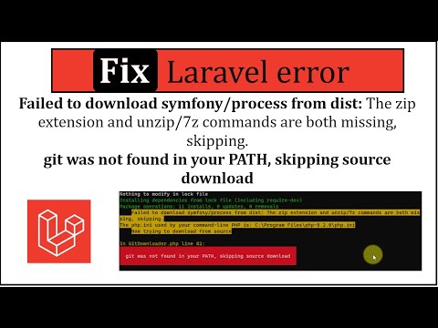 FIX:The zip extension and unzip/7z commands are both missing.git was not found in PATH error-Laravel