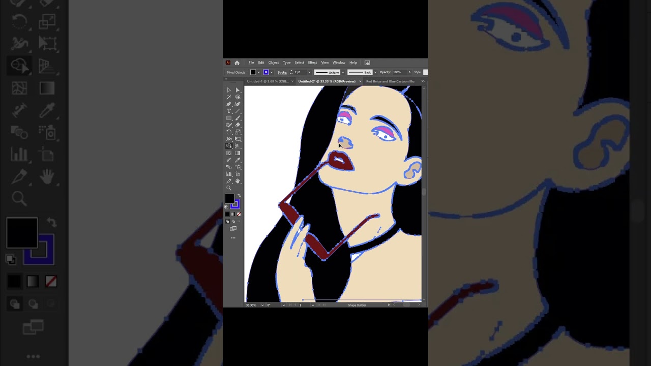 Adobe illustrator for beginners Create a cartoon illustration! #adobeillustrator #vectorart