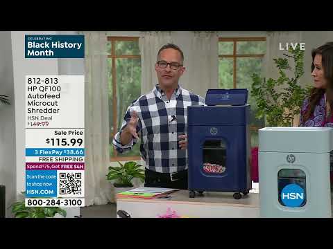 HP QF100 Autofeed 100Sheet Microcut Shredder with Drop B...