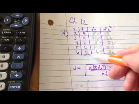 Ch 12 14 standard deviation from a frequency table shortcut formula