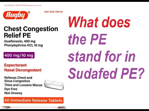 What does the PE stand for in Sudafed PE?