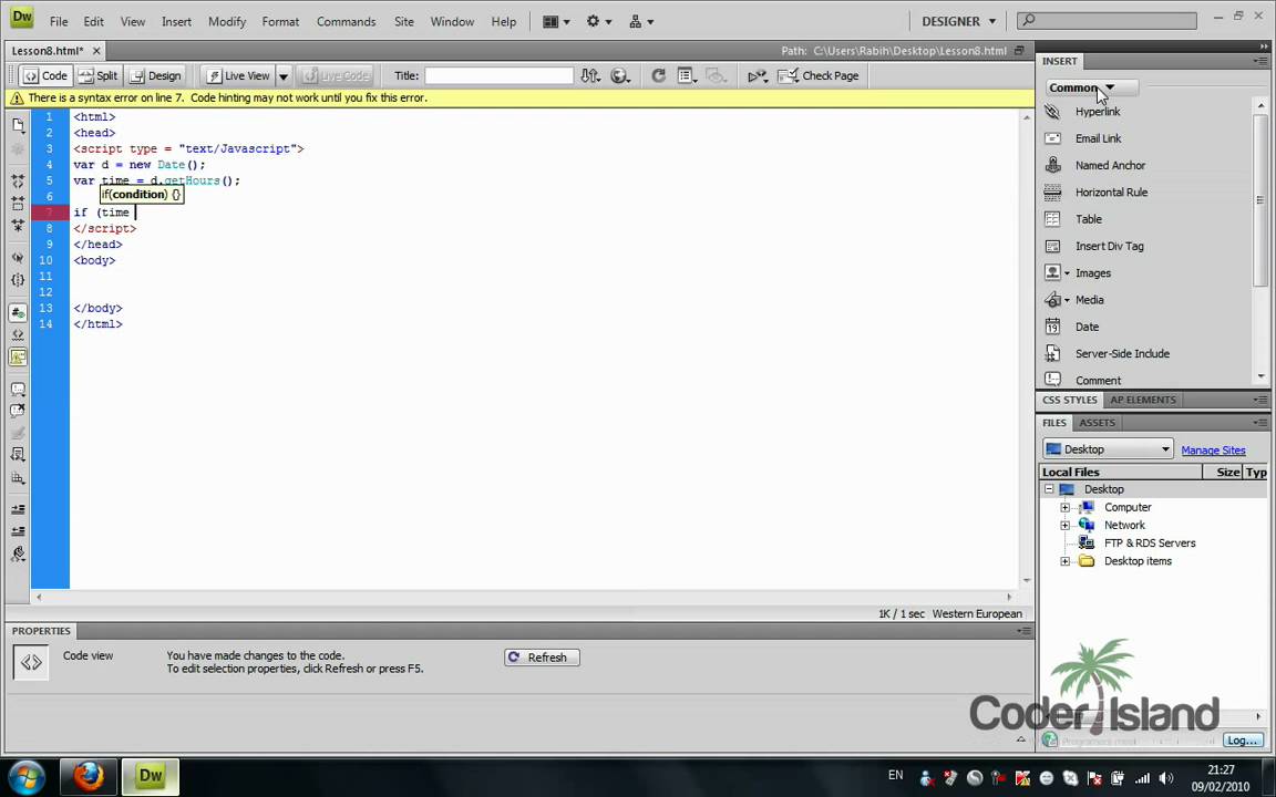 8 - JavaScript Tutorial - JavaScript Conditions, If...Else Statements