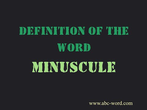 Definition of the word "Minuscule"