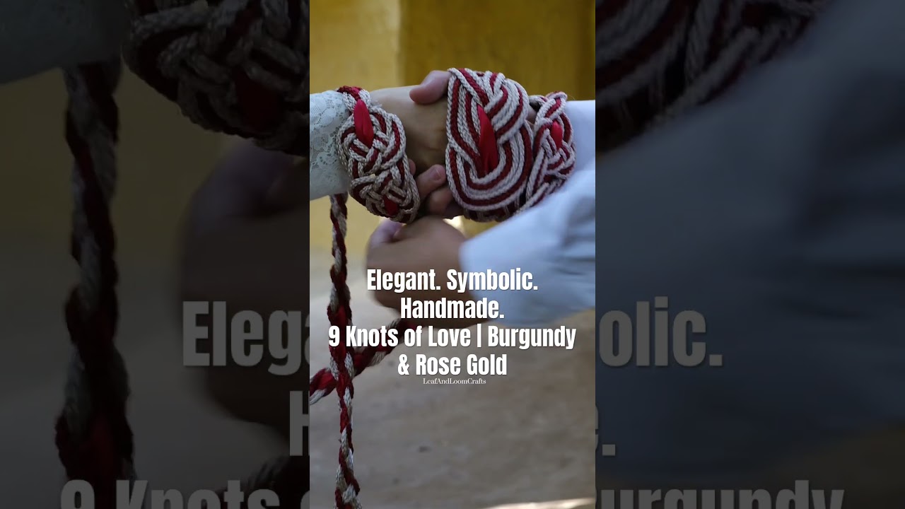 Burgundy & Rose Gold Handfasting Cord | 9 Knots of Promise, Handmade with Meaning