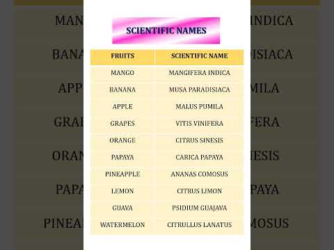 Scientific Names of Fruits