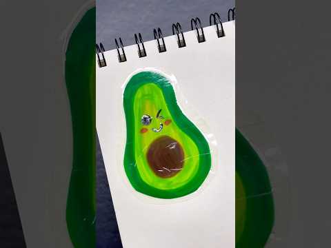 How I made avocado sticker. #stickers #diy #craft #kids