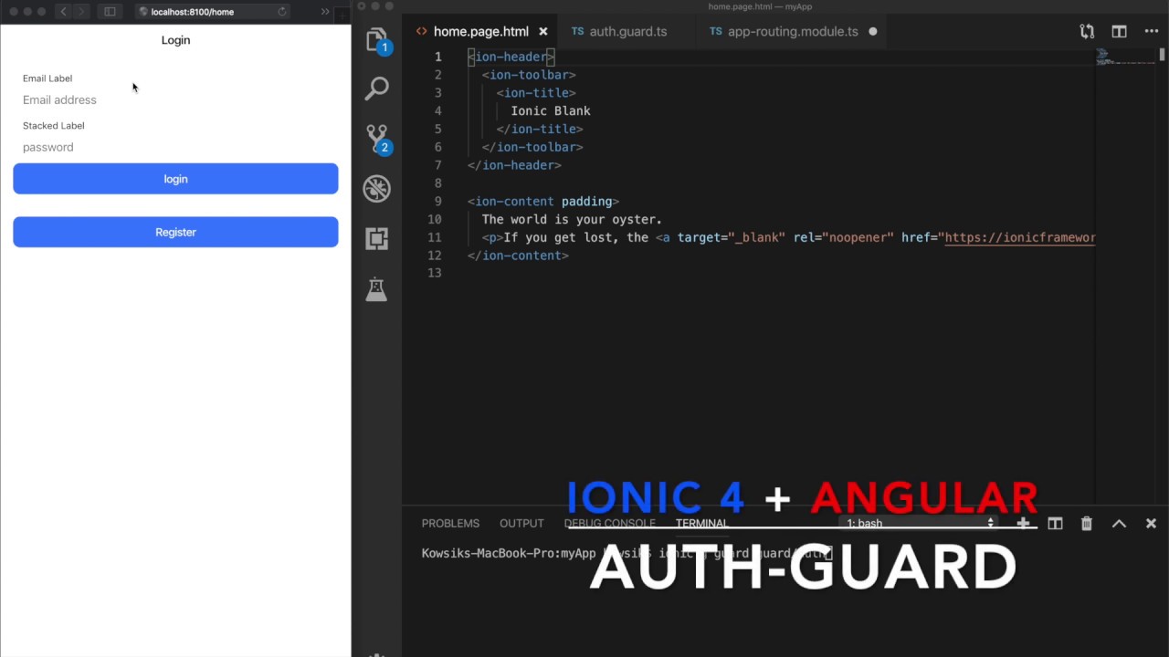 Ionic 4 + Angular + Firebase: Auth-Guard