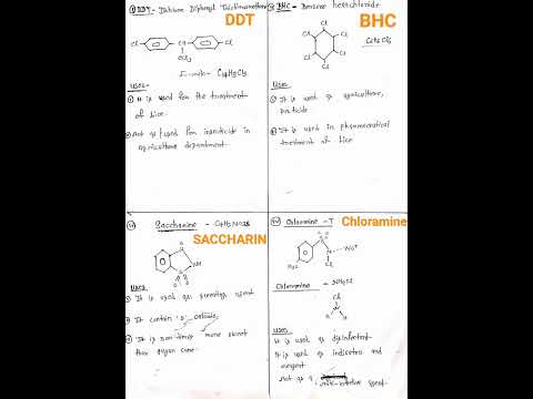 Structure of DDT,BHC,Saccharine,Chloramine T, Chloramine \Organic Chemistry B Pharma #shorts #viral