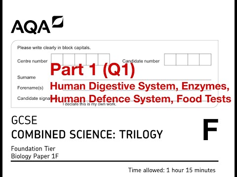 AQA GCSE Combined Science Foundation Biology Paper 1F June 2022 Part 1 Q1
