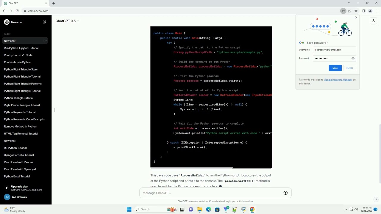 running python from java