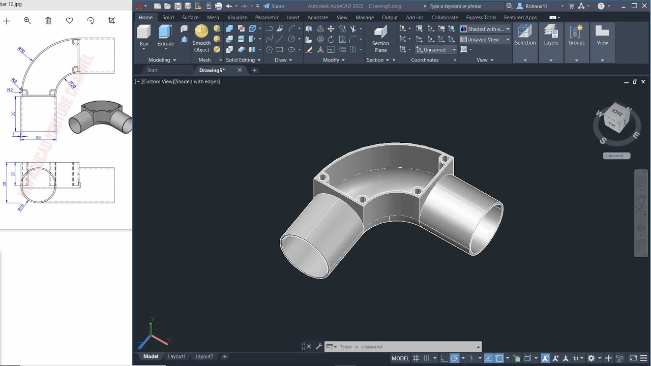 Exercise 12 AutoCAD 3D Modeling Tutorial For Beginner