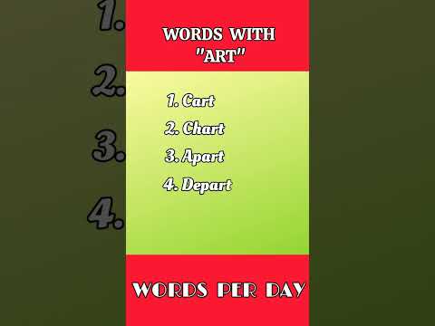 Words ending with the suffix "ART" #englishlearners #englishlearning #youtubeshorts