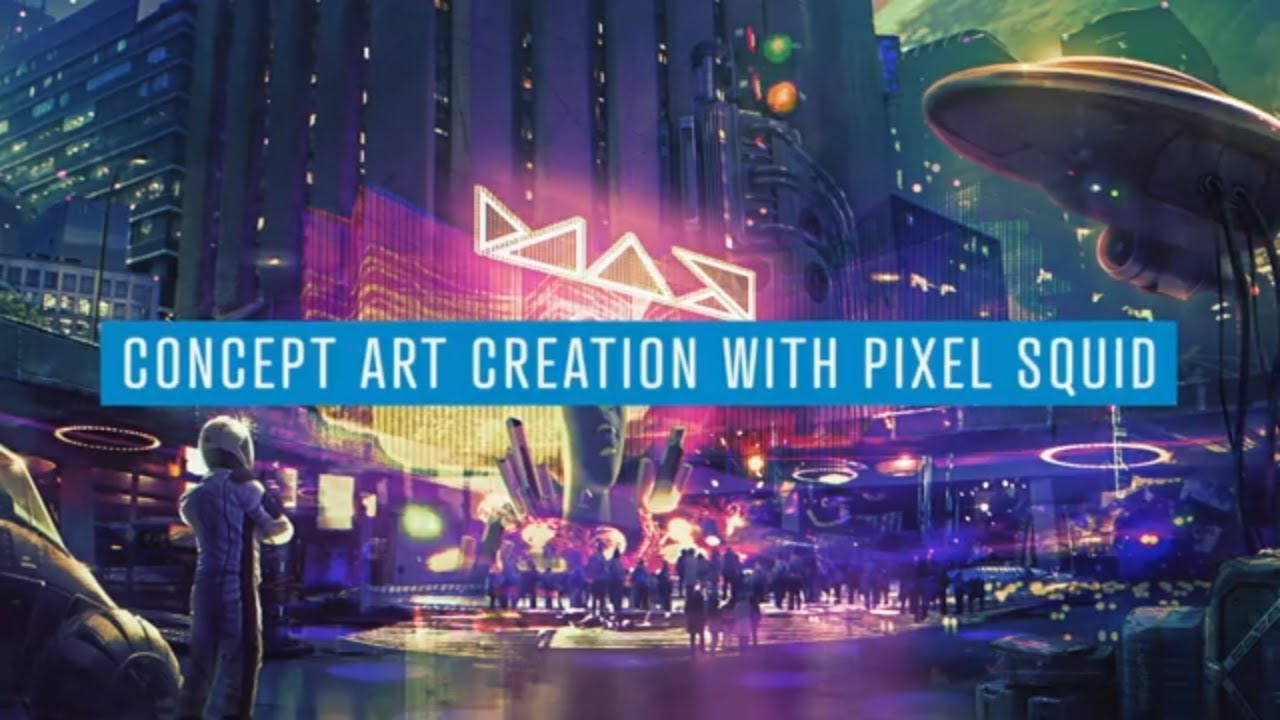 Creating Concept Art with Pixel Squid and Adobe Photoshop - Future Cyberpunk City