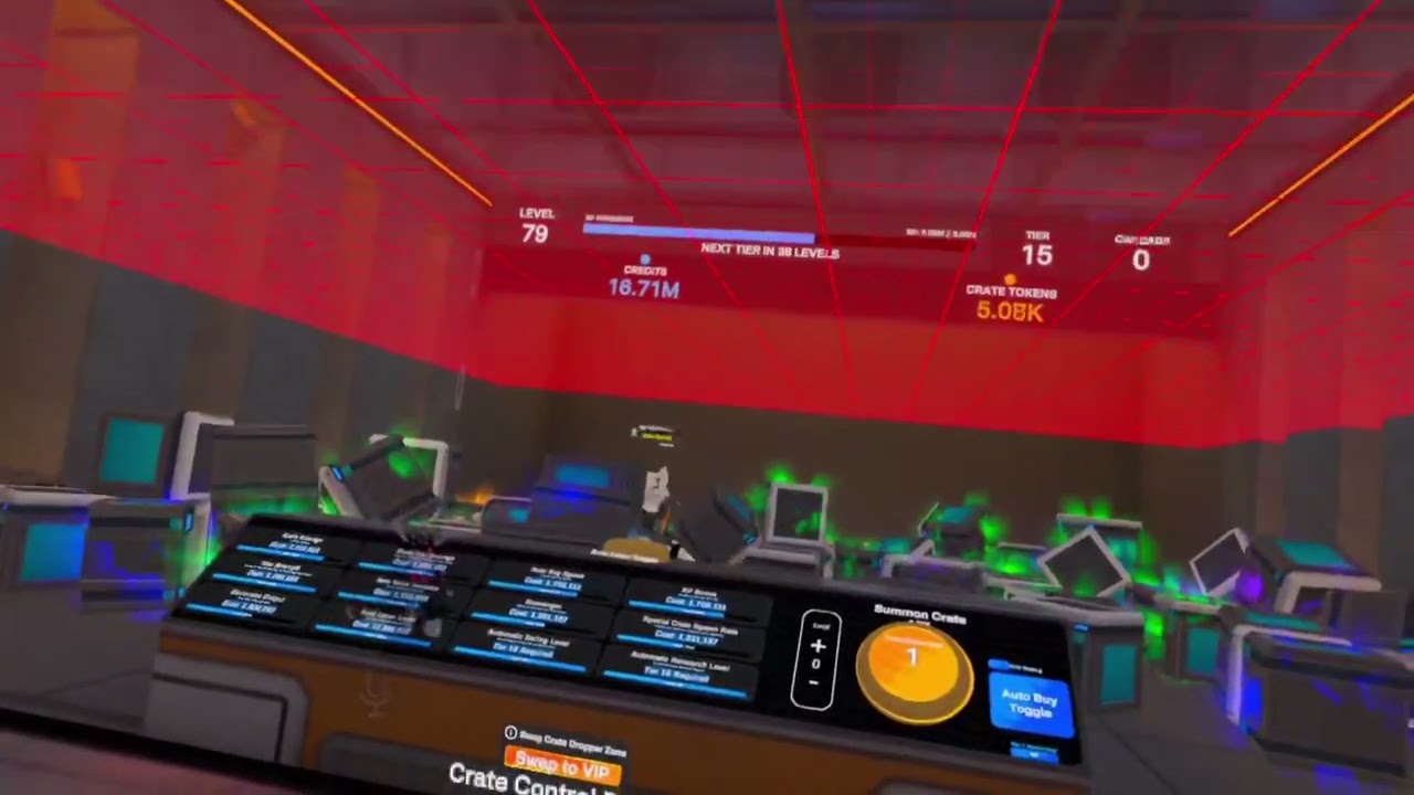 Grid laser shenanigans crate game.