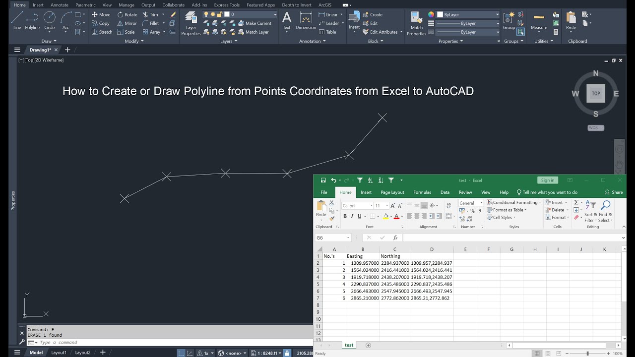 How to Create or Draw Polyline from Points Coordinates from Excel to AutoCAD