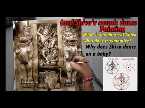 How to Paint Lord Shiva cosmic dance Painting Kailasanathar temple Anshuart #lordshiva #nataraja