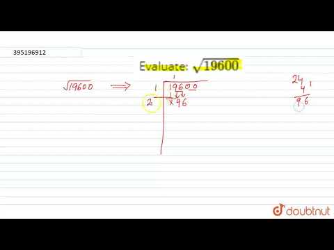 Evaluate: sqrt (19600) | CLASS 8 | SQUARES | MATHS | Doubtnut