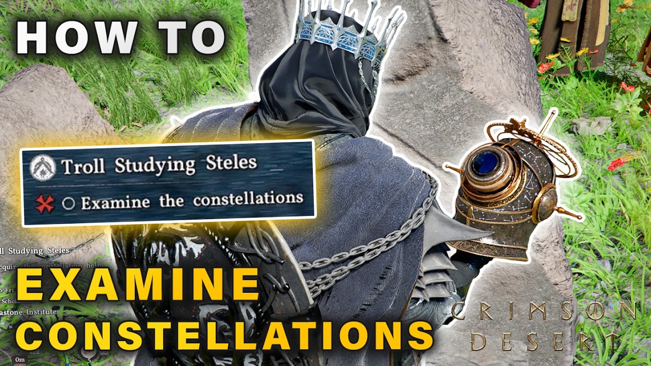 How to Examine the Constellations | Troll Studying Steles Quest ► Crimson Desert
