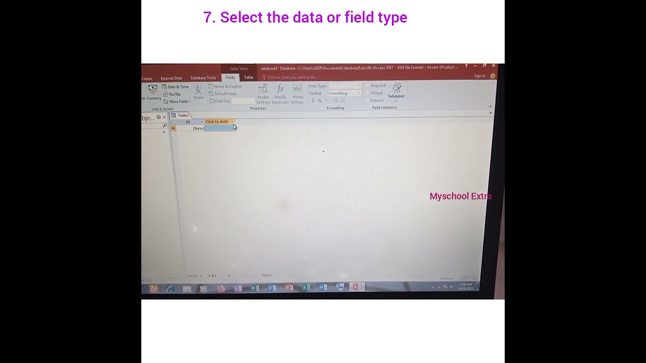 How to create Blank Database: Data Processing Lesson