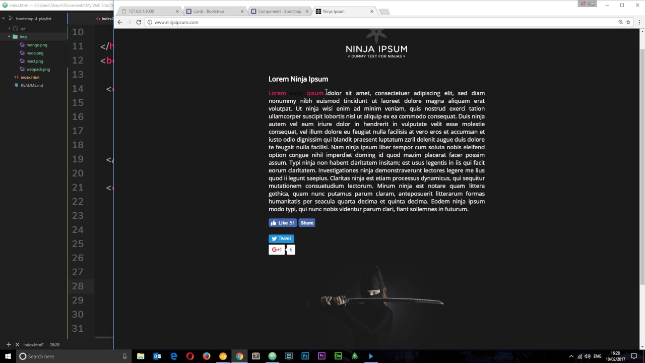 Bootstrap 4 Tutorial #9 - Cards