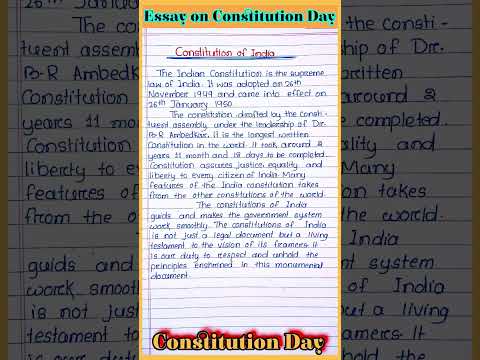 Paragraph essay on Constitution Day in English l Constitution Day Speech in English l Constitution