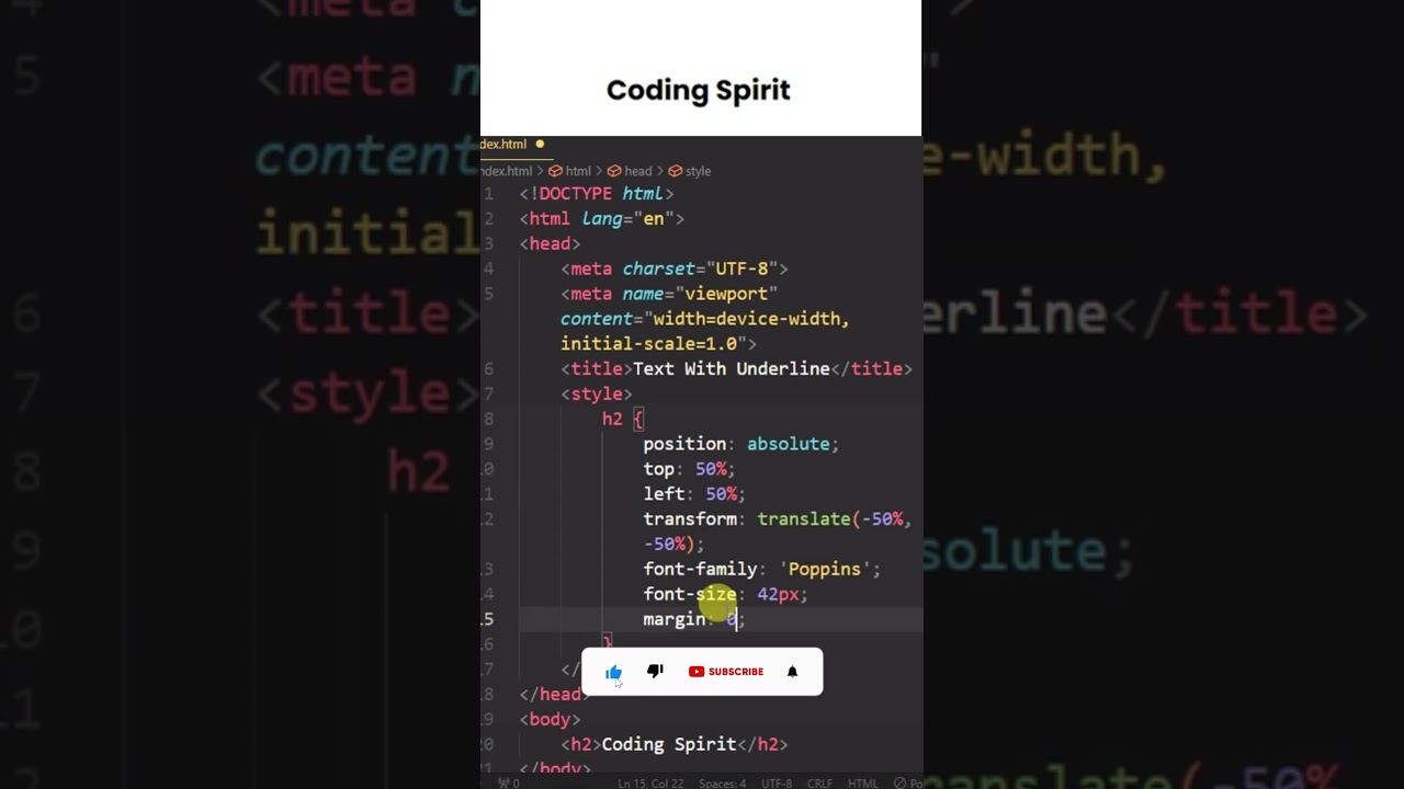 Text With Underline Effect | HTML & CSS #shorts  #coding