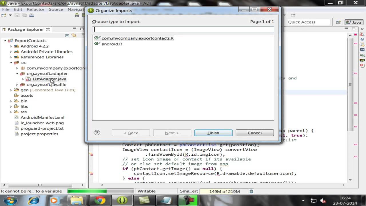 Customised Android Export Contact Source Code