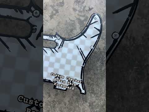 Custom Telecaster Pickguard Hand Painted Checkerboard White | Reverb