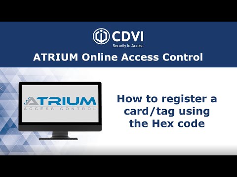 CDVI ATRIUM- How to Add a Tag Using Hex Code