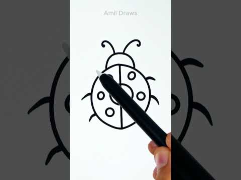 Easy ladybug drawing from numbers | 1 + 0 =π| #shorts #drawing #ladybug #fun #art #draw #artshorts