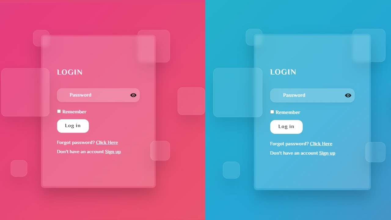 Colorful Transparent Login Form Design Using HTML & CSS Tutorial | With Source Code | PRILIST | #css