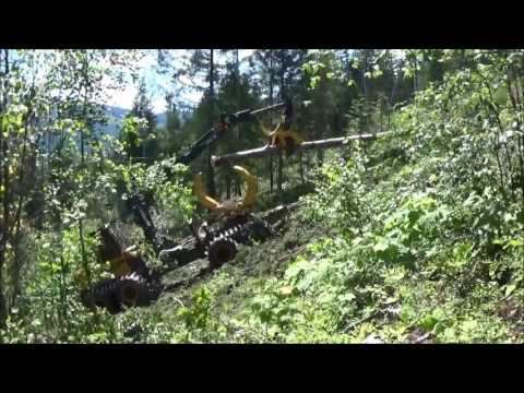 Demonstration of HSM Feller Clambunk Forwarder with integrated HSW-15 traction winch