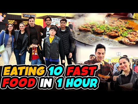 Eating 10 Fast Food In 1 Hour | Fatima Effendi | Kanwar Arsalan