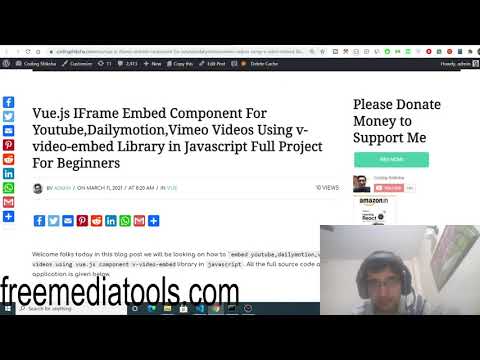 Vue.js IFrame Embed Component For Youtube,Dailymotion,Vimeo Videos Using v-video-embed Library