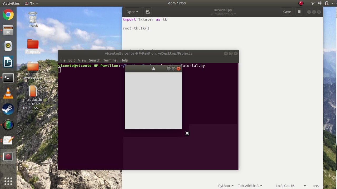 Python-Tkinter Tutorial-Labels and Buttons