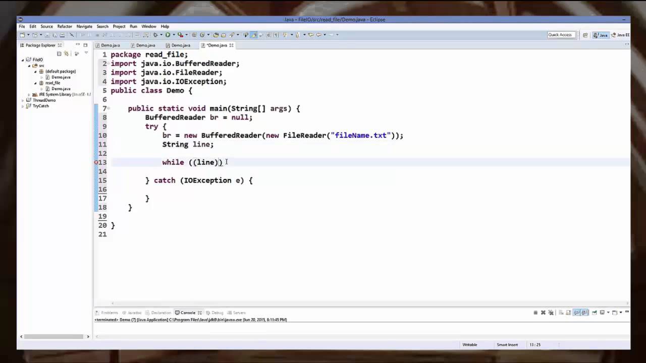 Java Tutorial 39   How to Read file using Java